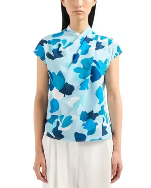 Emporio Armani Wrap Effect Collar Blouse