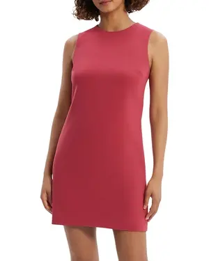 Theory Admiral Crepe Mini Shift Dress - Deep Rose