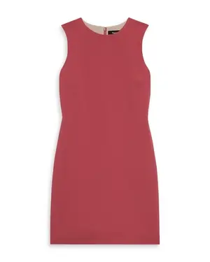 Theory Admiral Crepe Mini Shift Dress - Deep Rose