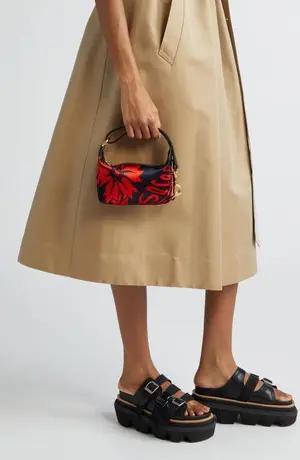 Sacai Floral Print Top Handle Bag