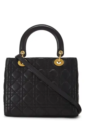 Dior Lady Cannage Quilted Bag - Black