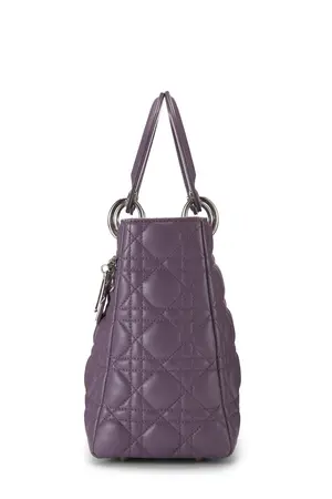 Dior Cannage Quilted Lambskin Lady - Purple