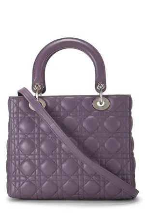Dior Cannage Quilted Lambskin Lady - Purple