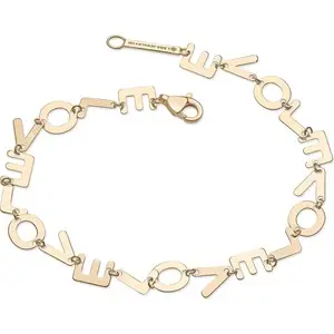 Lana Jewelry 14k Laser Love Chain Bracelet - Gold