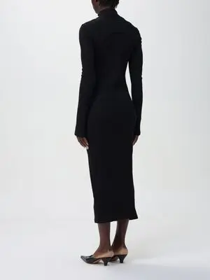 Off-White Ribbed Knit Midi Dress - White