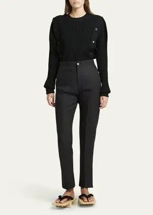 SETCHU Origami Skinny Wool Pants - Black