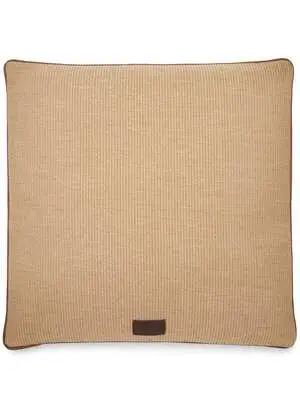 Brunello Cucinelli Logo-appliqué Interwoven-design Cushion - Neutrals