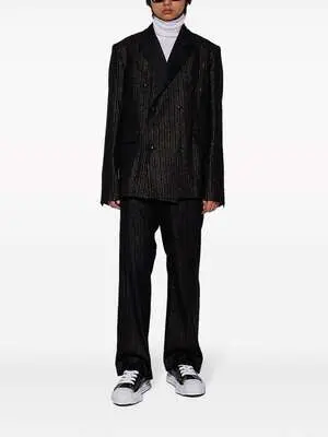 Amiri Metallic-stripe Double-breasted Blazer