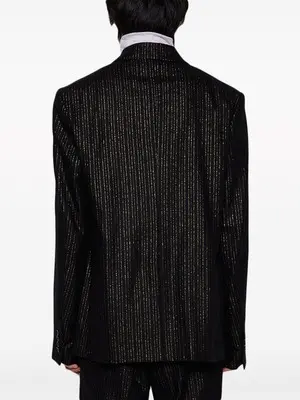 Amiri Metallic-stripe Double-breasted Blazer