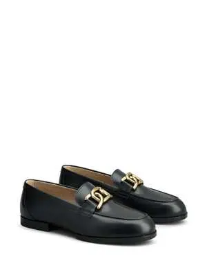 TOD'S Chain-embellished Leather Loafers