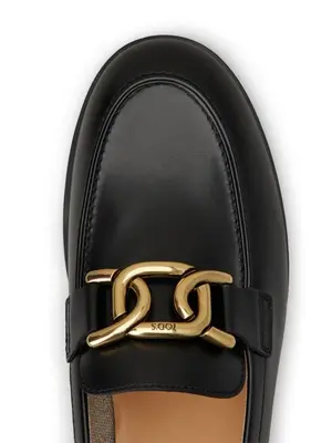 TOD'S Chain-embellished Leather Loafers