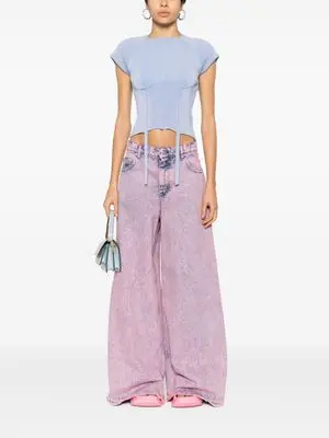 Marni Marble-effect Wide-leg Jeans