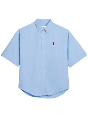 AMI Paris Logo-embroidered Cotton Shirt
