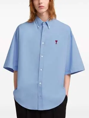 AMI Paris Logo-embroidered Cotton Shirt