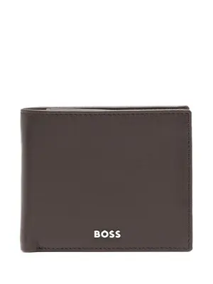 BOSS Logo-plaque Leather Wallet - Brown