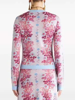 Etro Floral-jacquard Crew-neck Blouse