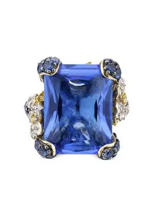 ANABELA CHAN 18kt Gold Vermeil Gemstone Ring - Blue