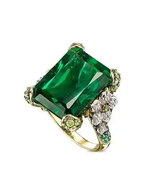 ANABELA CHAN 18kt Gold Vermeil Cinderella Gemstone Ring - Green