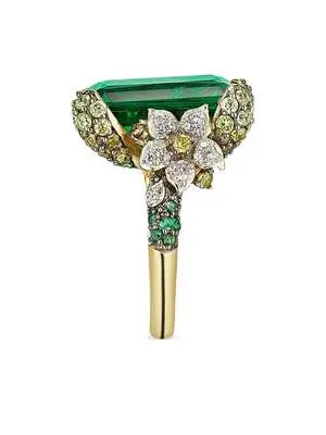 ANABELA CHAN 18kt Gold Vermeil Cinderella Gemstone Ring - Green
