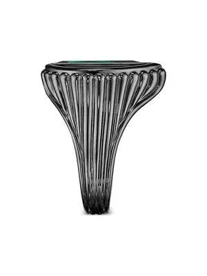 ANABELA CHAN 18kt Black Gold Emerald Pear Signet Ring