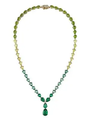 ANABELA CHAN 18kt Gold Vermeil Emerald Nova Gemstone Necklace - Green