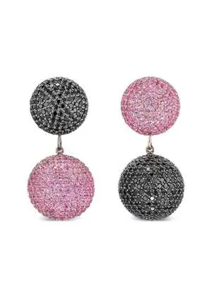 ANABELA CHAN 18k Rose Gold Vermeil Bauble Sapphire And Diamond Earrings - Pink