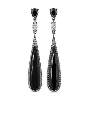 ANABELA CHAN 18kt White Gold Diamond Shard Drop Earrings - Black