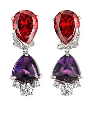 ANABELA CHAN 18kt White Gold Vermeil Multi-stone Earrings - Purple