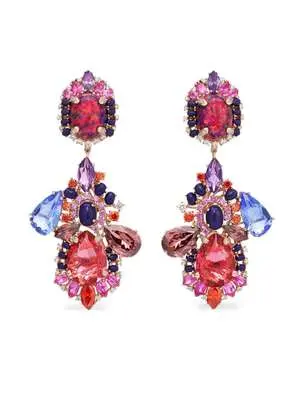 ANABELA CHAN 18kt Rose Gold Multi-stone Chandelier Earrings - Pink