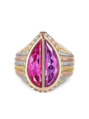 ANABELA CHAN 18kt Gold Vermeil Pear Signet Ring - Pink
