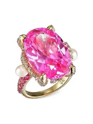 ANABELA CHAN 18kt Gold Vermeil Rose Mermaid Ring - Pink