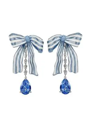 ANABELA CHAN 18kt Gold Vermeil Gingham Sapphire And Diamond Earrings - Blue