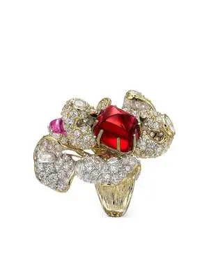 ANABELA CHAN 18kt Gold Vermeil Ruby Blossom Ring