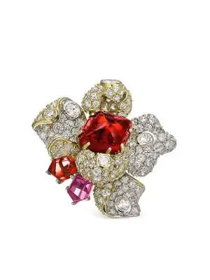 ANABELA CHAN 18kt Gold Vermeil Ruby Blossom Ring