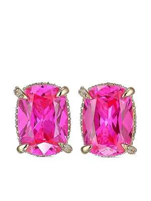 ANABELA CHAN 18kt Yellow Gold Vermeil Sapphire Earrings - Pink