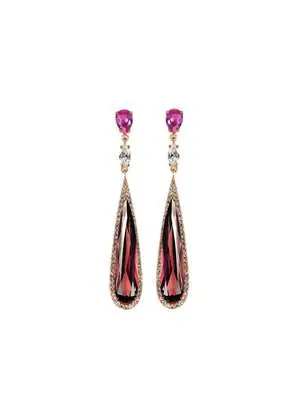 ANABELA CHAN 18kt Rose Gold Vermeil Shard Tourmaline And Diamond Drop Earrings