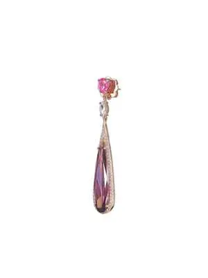 ANABELA CHAN 18kt Rose Gold Vermeil Shard Tourmaline And Diamond Drop Earrings