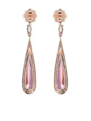 ANABELA CHAN 18kt Rose Gold Vermeil Shard Tourmaline And Diamond Drop Earrings