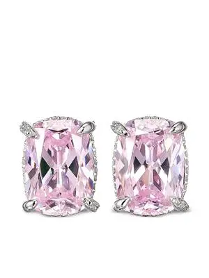 ANABELA CHAN 18kt White Gold Vermeil Wing Diamond Earrings - Pink