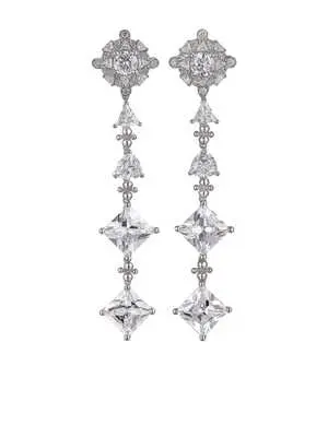 ANABELA CHAN 18kt White Gold Diamond Drop Earrings - Silver