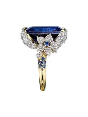 ANABELA CHAN 18kt Gold Vermeil Kashmir Sapphire And Diamond Ring - Blue