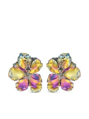 ANABELA CHAN 18kt Yellow Gold Vermeil Bloom Poppy Multi-stone Earrings - Blue