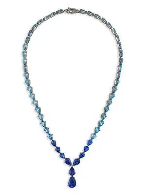 ANABELA CHAN 18kt Black Gold Nova Multi-stone Necklace - Blue