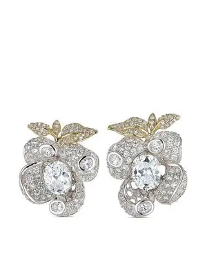 ANABELA CHAN 18kt Gold Diamond Blossom Earrings - Silver