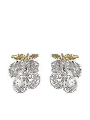 ANABELA CHAN 18kt Gold Diamond Blossom Earrings - Silver