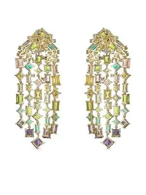 ANABELA CHAN 18kt Gold Vermeil Multi-stone Cascade Earrings - Blue