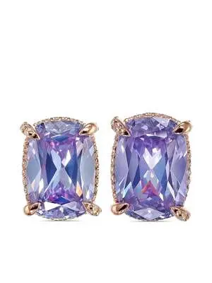 ANABELA CHAN 18kt Rose Gold Vermeil Wing Amethyst And Diamond Earrings - Purple