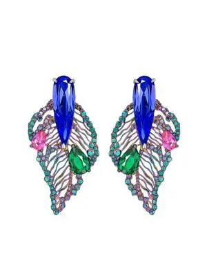 ANABELA CHAN 18kt White Gold Vermeil Rainbow Titan Multi-stone Earrings - Blue