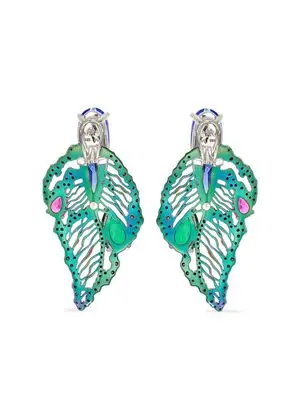 ANABELA CHAN 18kt White Gold Vermeil Rainbow Titan Multi-stone Earrings - Blue