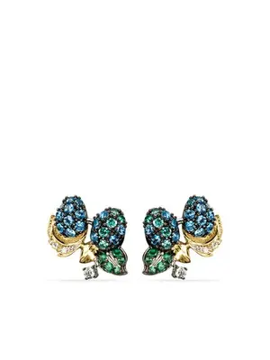 ANABELA CHAN 18kt Gold Greenberry Multi-stone Drop Earrings - Green